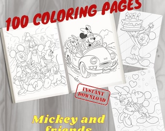 Coloring Pages Mickey & Friends Digital Download: Coloring Pages - Etsy