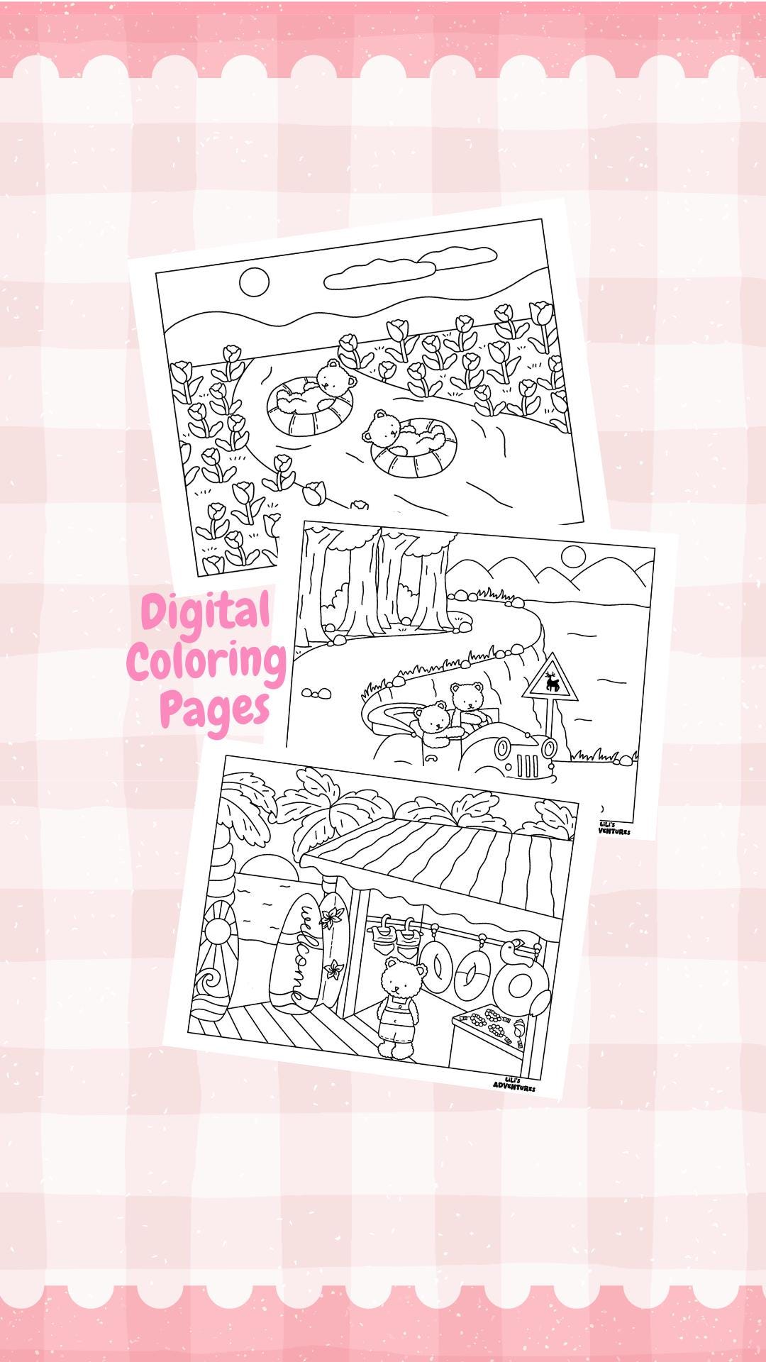 Cute Coloring Pages, Printable Instant Download PDF, Lilis Adventures ...