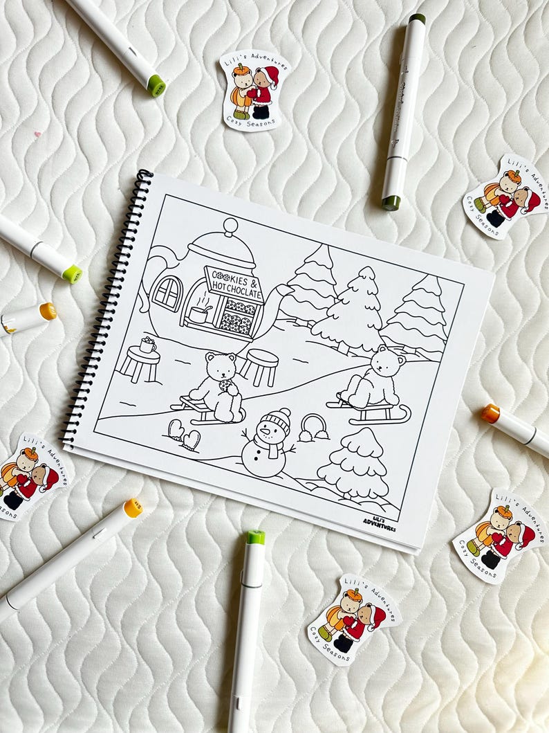 Cozy Seasons Coloring Book - Etsy