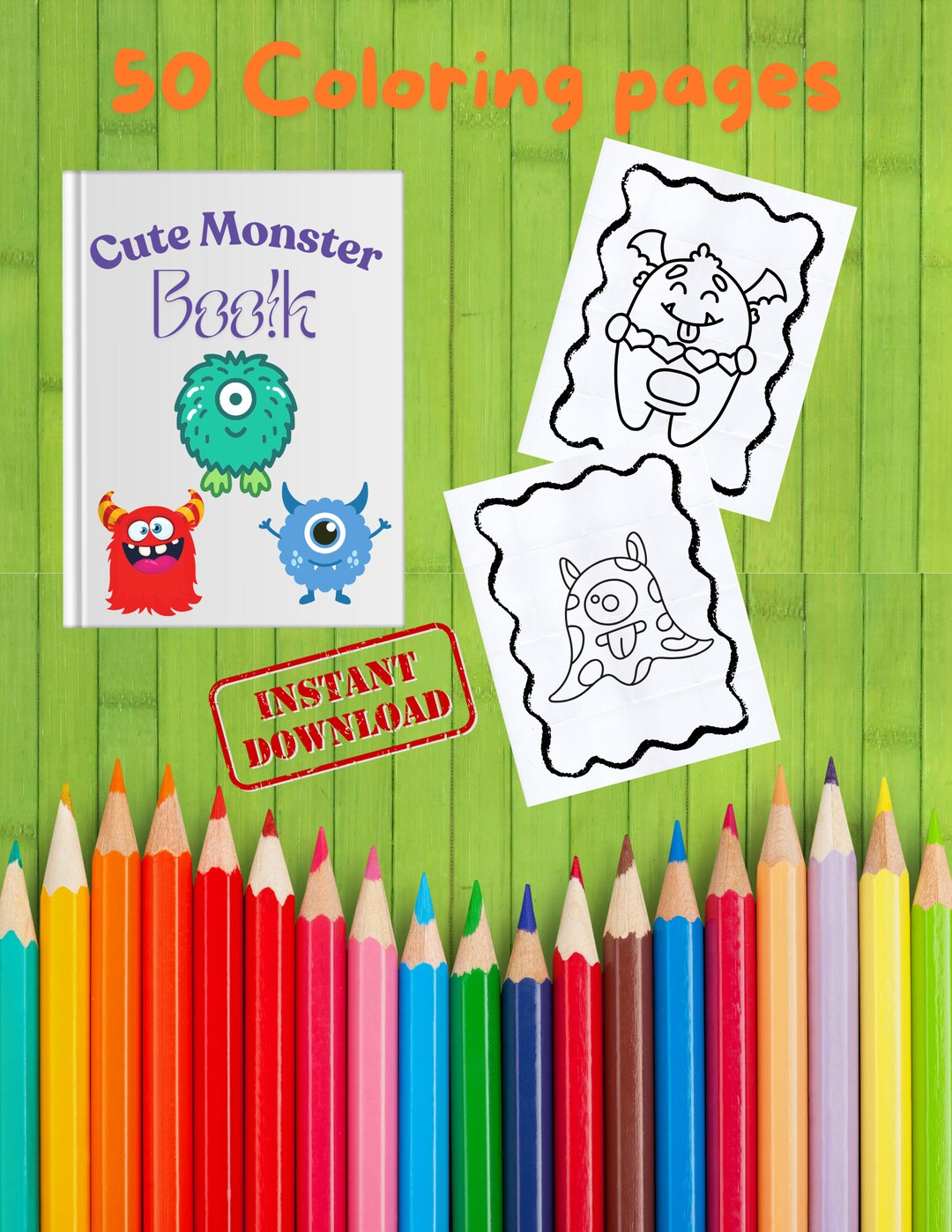 Bold & Easy Coloring Pages | 50 Coloring Pages | Instant Download Pdf ...