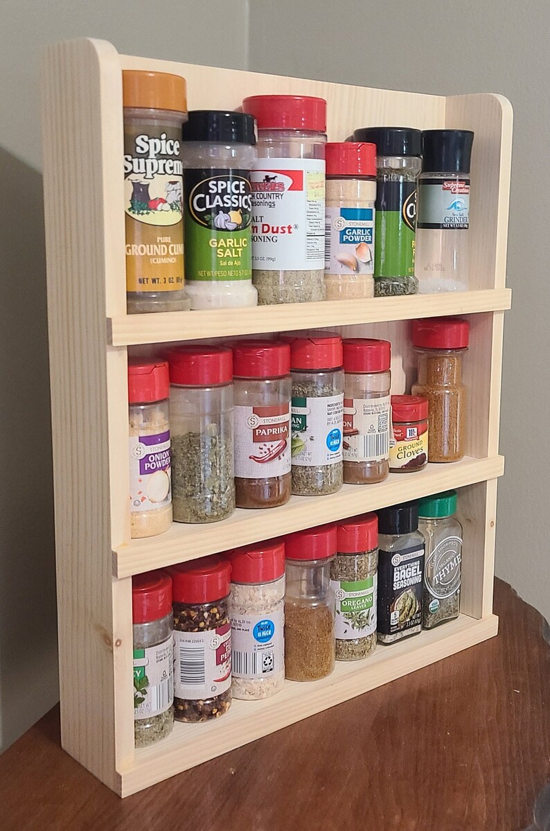 Spice Rack. Kitchen Storage. Kitchen Organization. Countertop or Hang ...