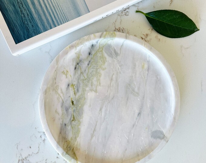 Marble Tray Coffee Table Round Tray ,vanity Tray Cake Display Plate ...