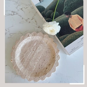 Travertine Scalloped Marble Tray on Coffee Table ,console Table Tray ...
