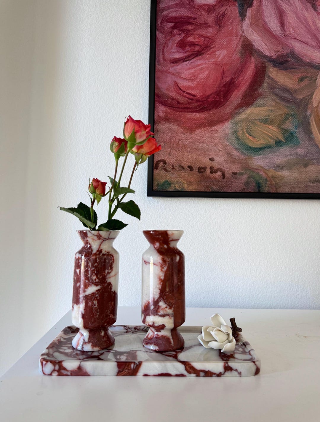 Marble Vase ,vintage Red Vase, Small Candy Vase,christmas Home ...