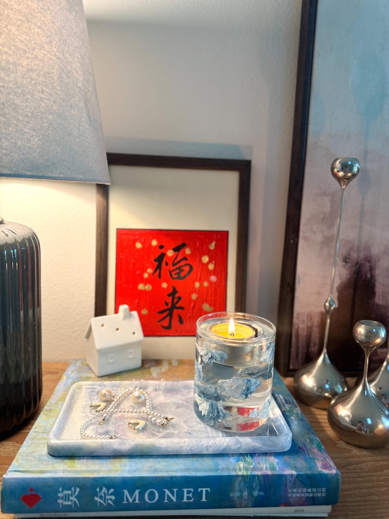 Crystal Sky Blue Marble Tray Coffee Console Table ,rare Slab, Jewelry ...