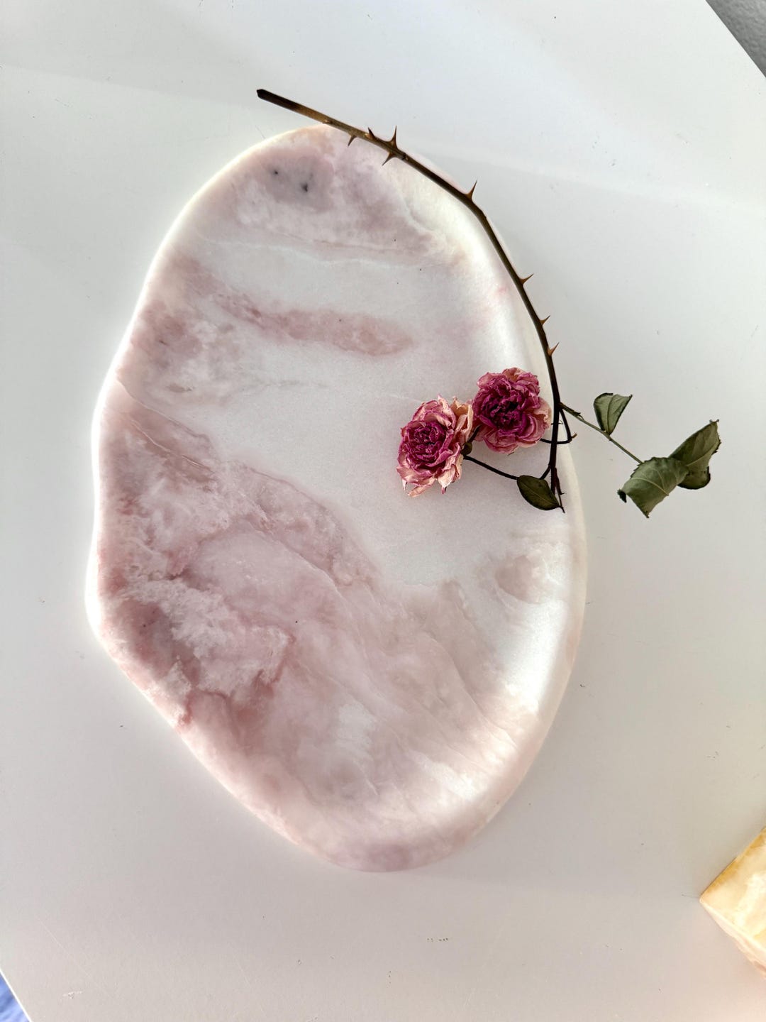 Cloud Pink Marble Tray Coffee Table ,jewelry Trinket Tray, Vanity Stone ...