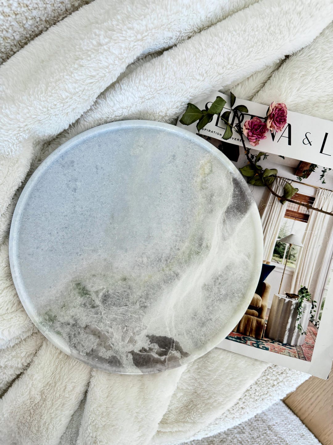 Large Blue Marble Tray on Coffee Table Console Table Tray, Vanity Tray ...