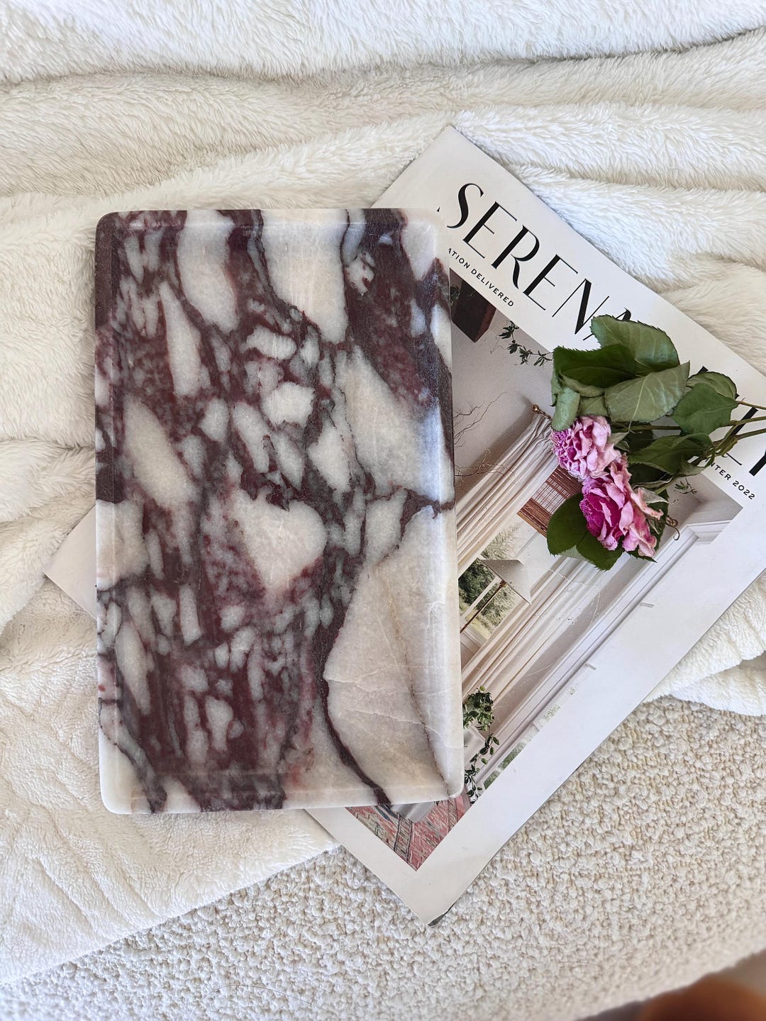 Viola Marble Tray Coffee Table Countertop ,jewelry Trinket Tray ...