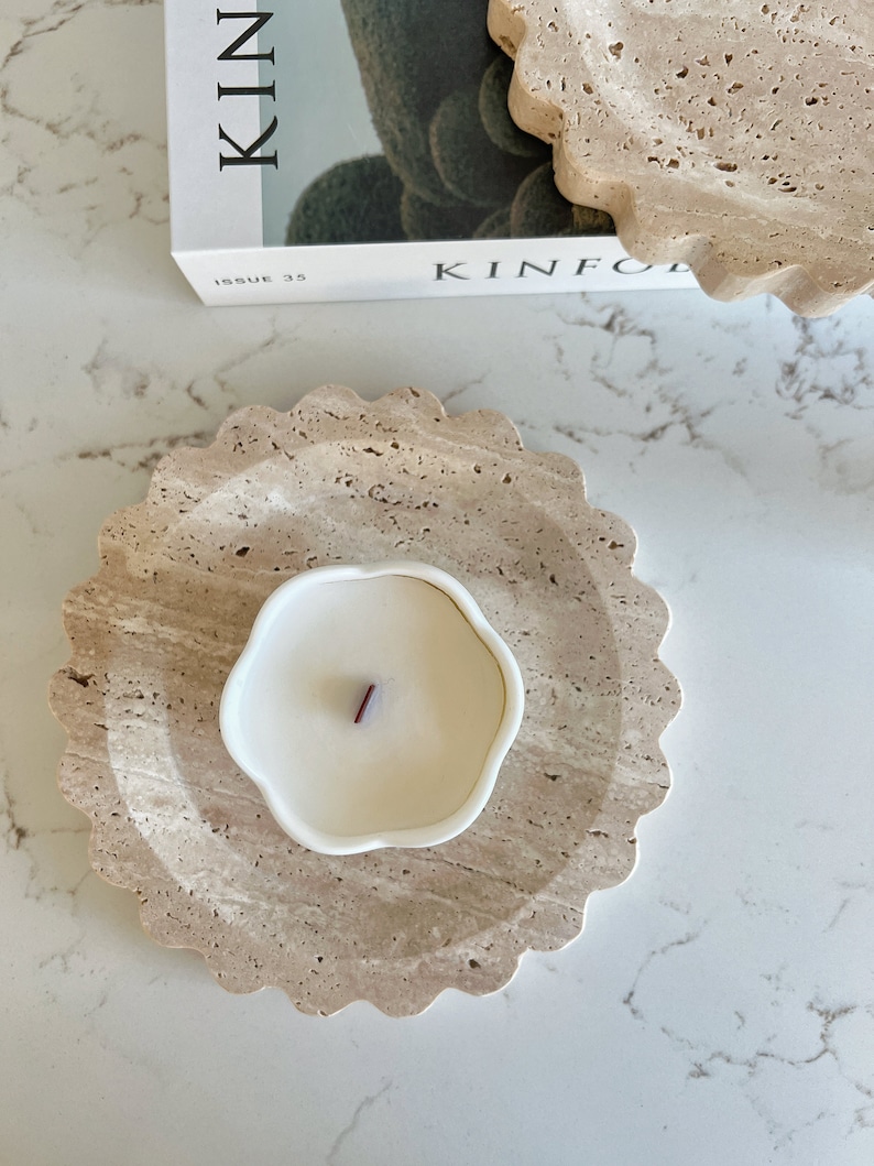 Travertine Scalloped Marble Tray on Coffee Table ,console Table Tray ...