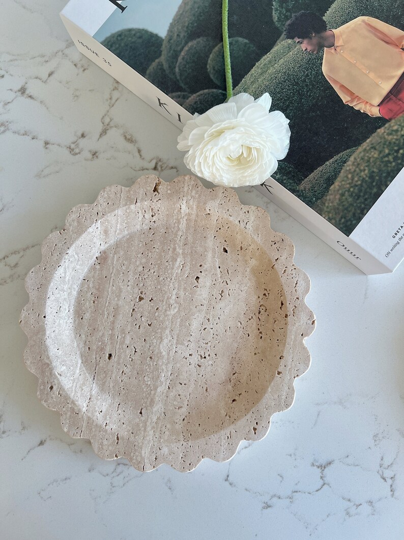 Travertine Scalloped Marble Tray on Coffee Table ,console Table Tray ...