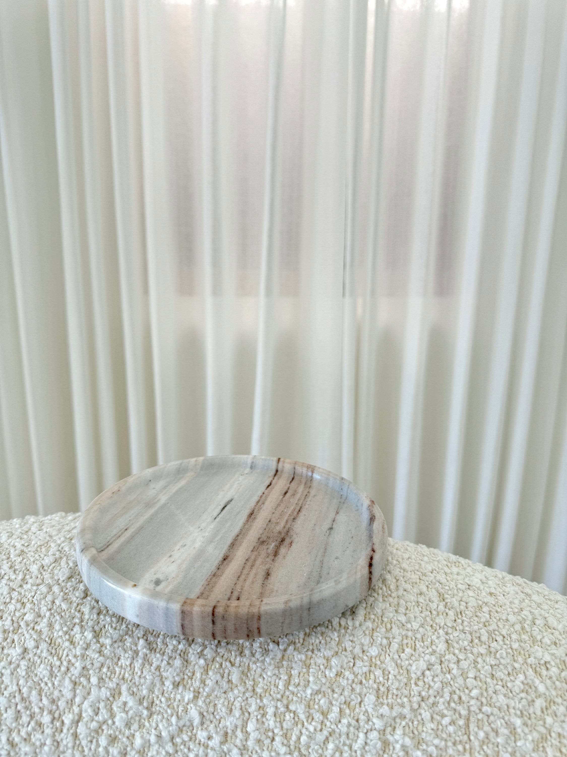 Round Marble Tray on Coffee Table Console Table Jewelry Trinket Tray ...