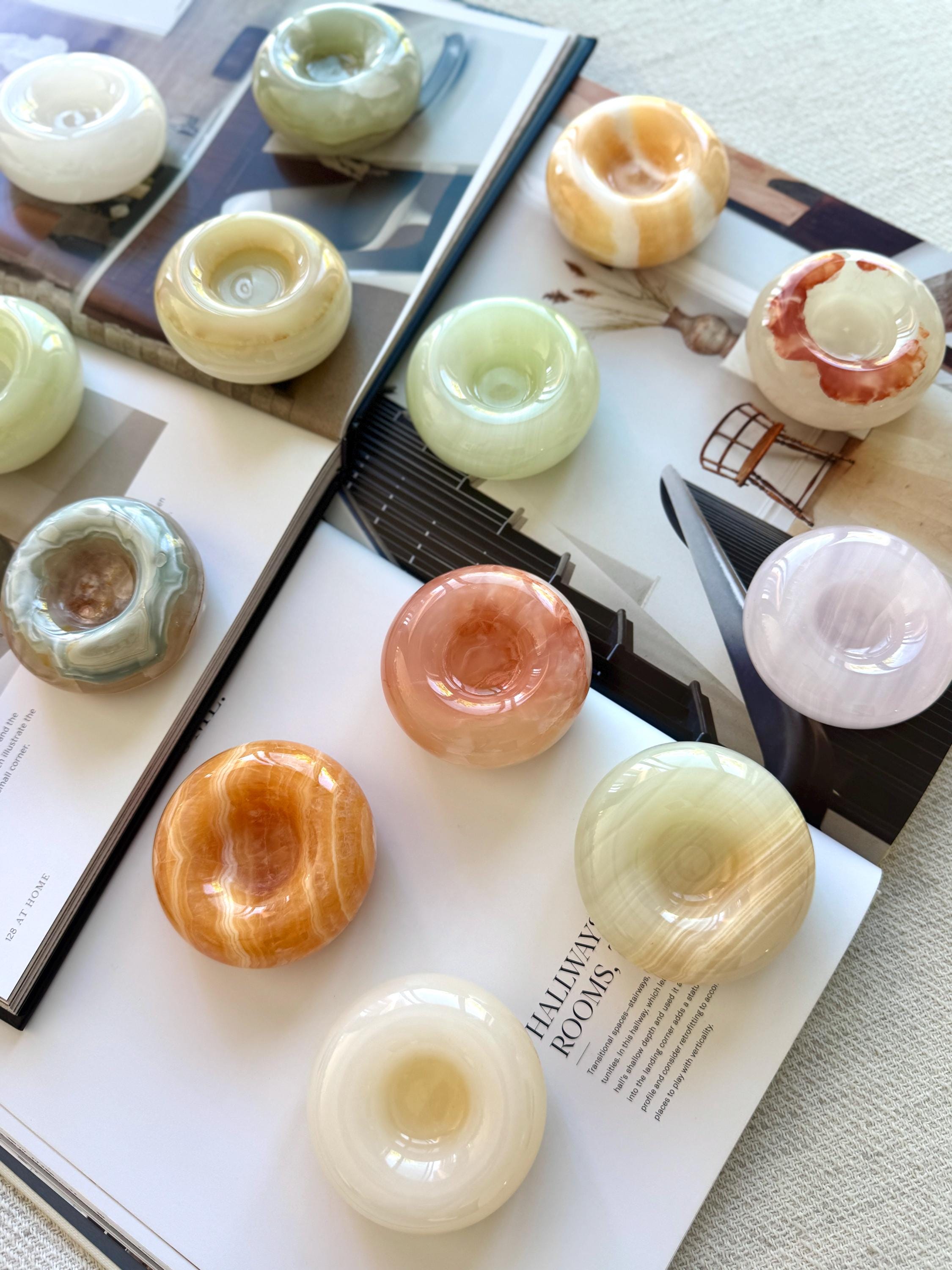 Colorful Onyx 2.9in Mini Catchall Dish, Small Round Vanity Tray ...