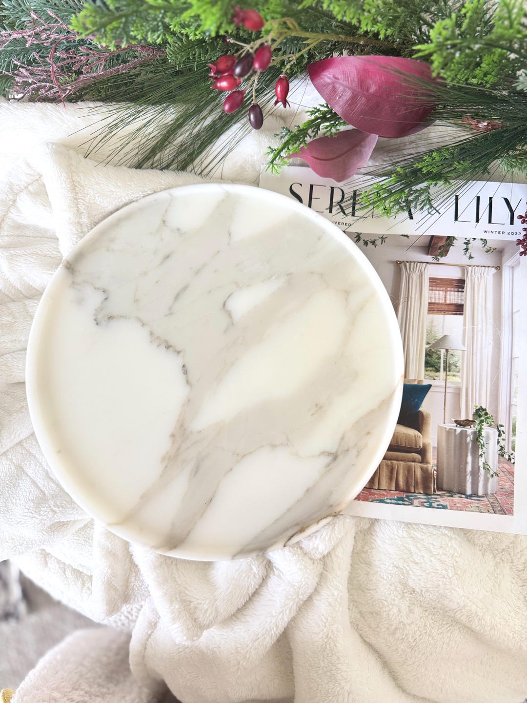 Large Round Marble Tray on Coffee Table Console Table Tray, Vanity ...
