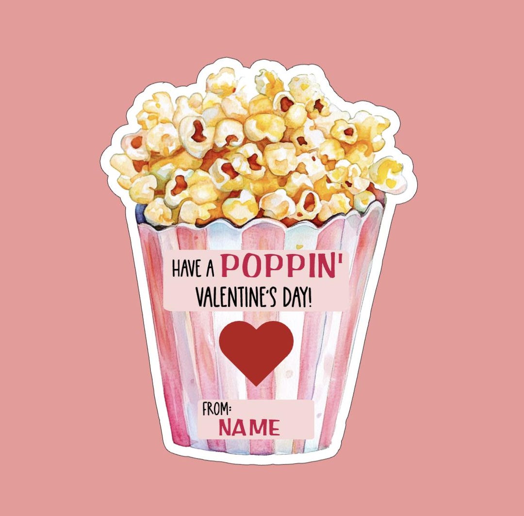 Poppin' Valentine's Day Sticker: Fun Die Cut Stickers - Etsy