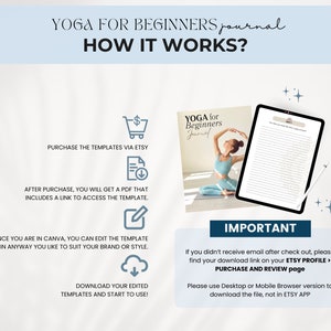 Printable Yoga and Meditation Journal With Prompts, Brandable Coaching ...