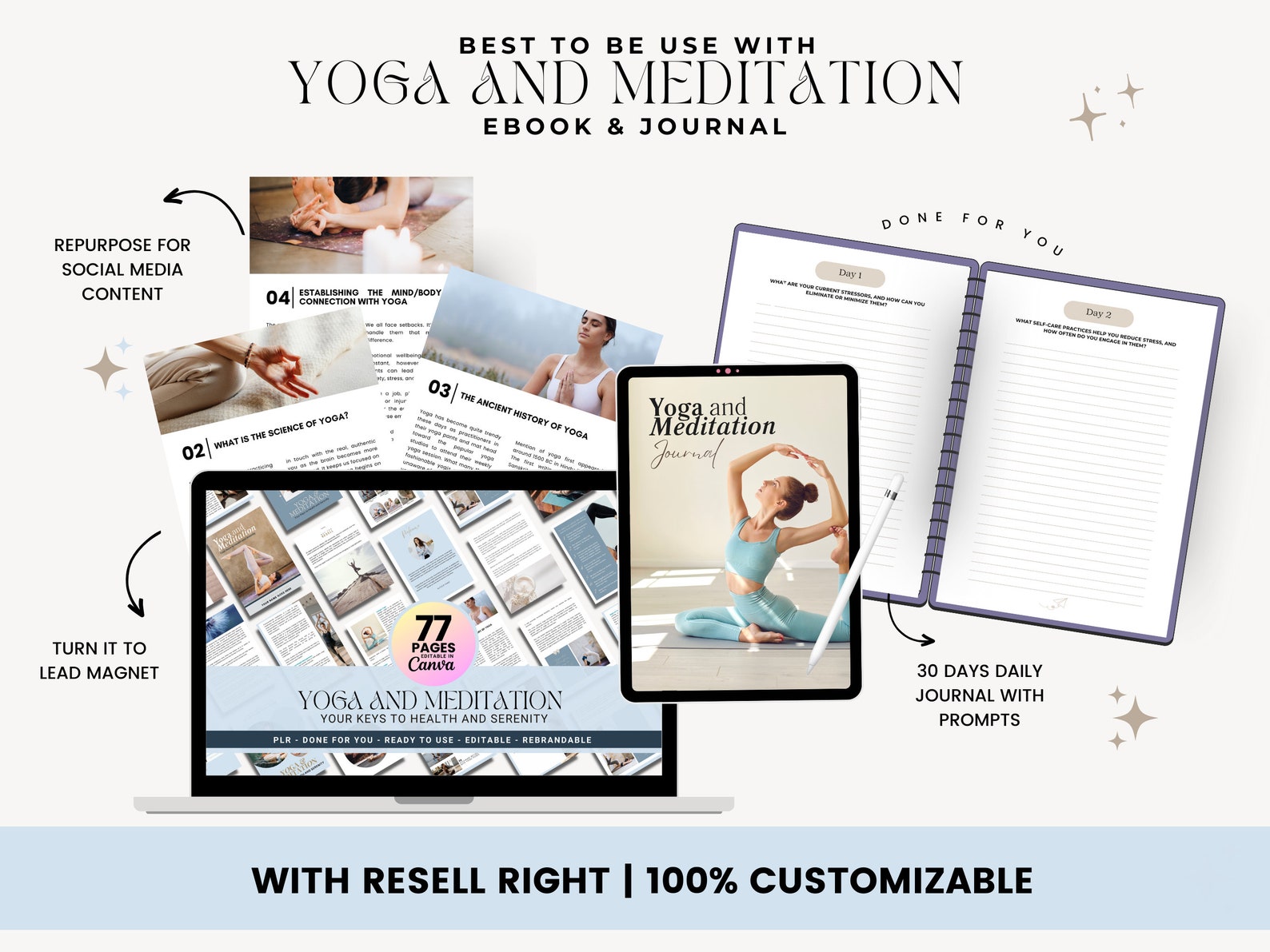 PLR Yoga Worksheet, Brandable, Printable Workbook, Coaching Program ...