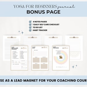 Printable Yoga and Meditation Journal With Prompts, Brandable Coaching ...