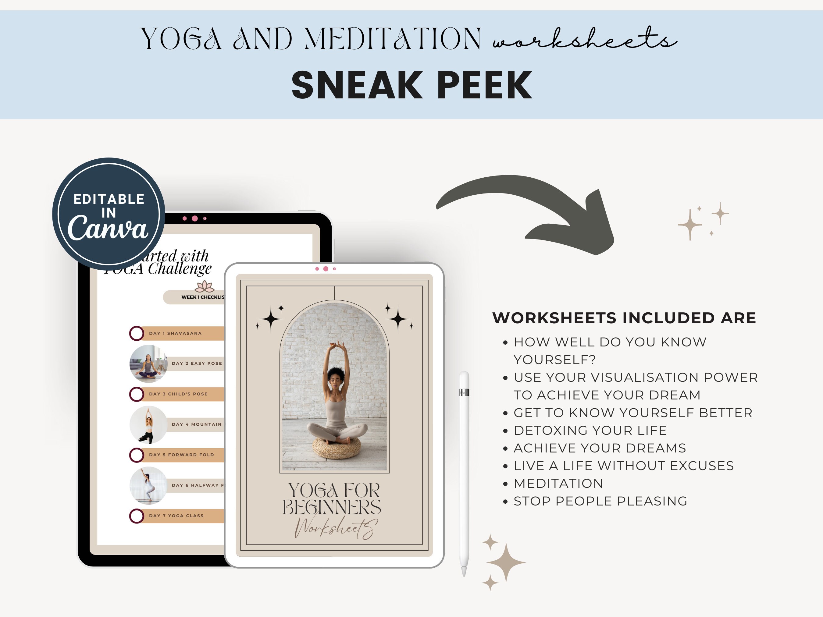 PLR Yoga Worksheet, Brandable, Printable Workbook, Coaching Program ...