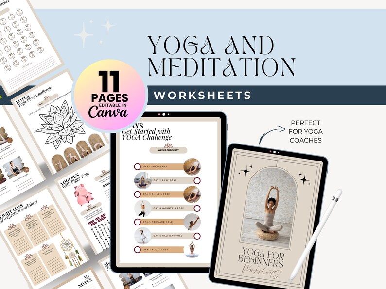 PLR Yoga Worksheet, Brandable, Printable Workbook, Coaching Program ...