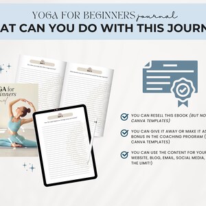 Printable Yoga and Meditation Journal With Prompts, Brandable Coaching ...