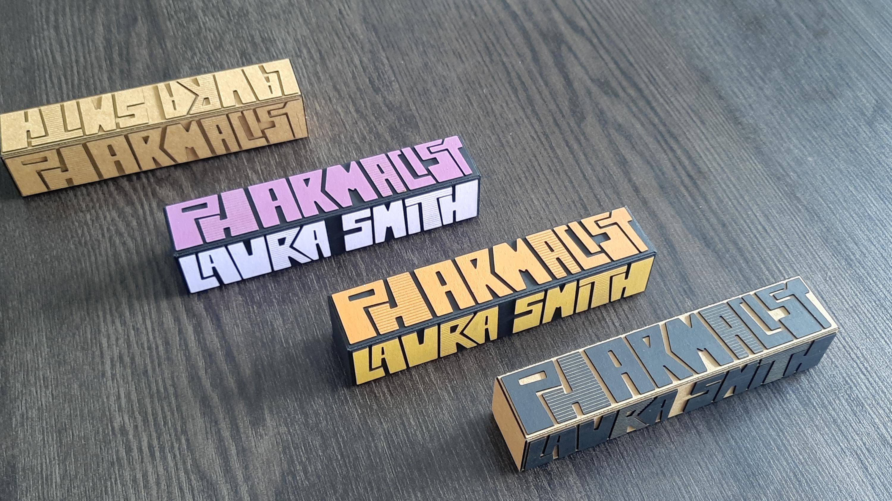 Papercraft Custom Name Plate Personalized Desk Name Sign Magnet Name ...
