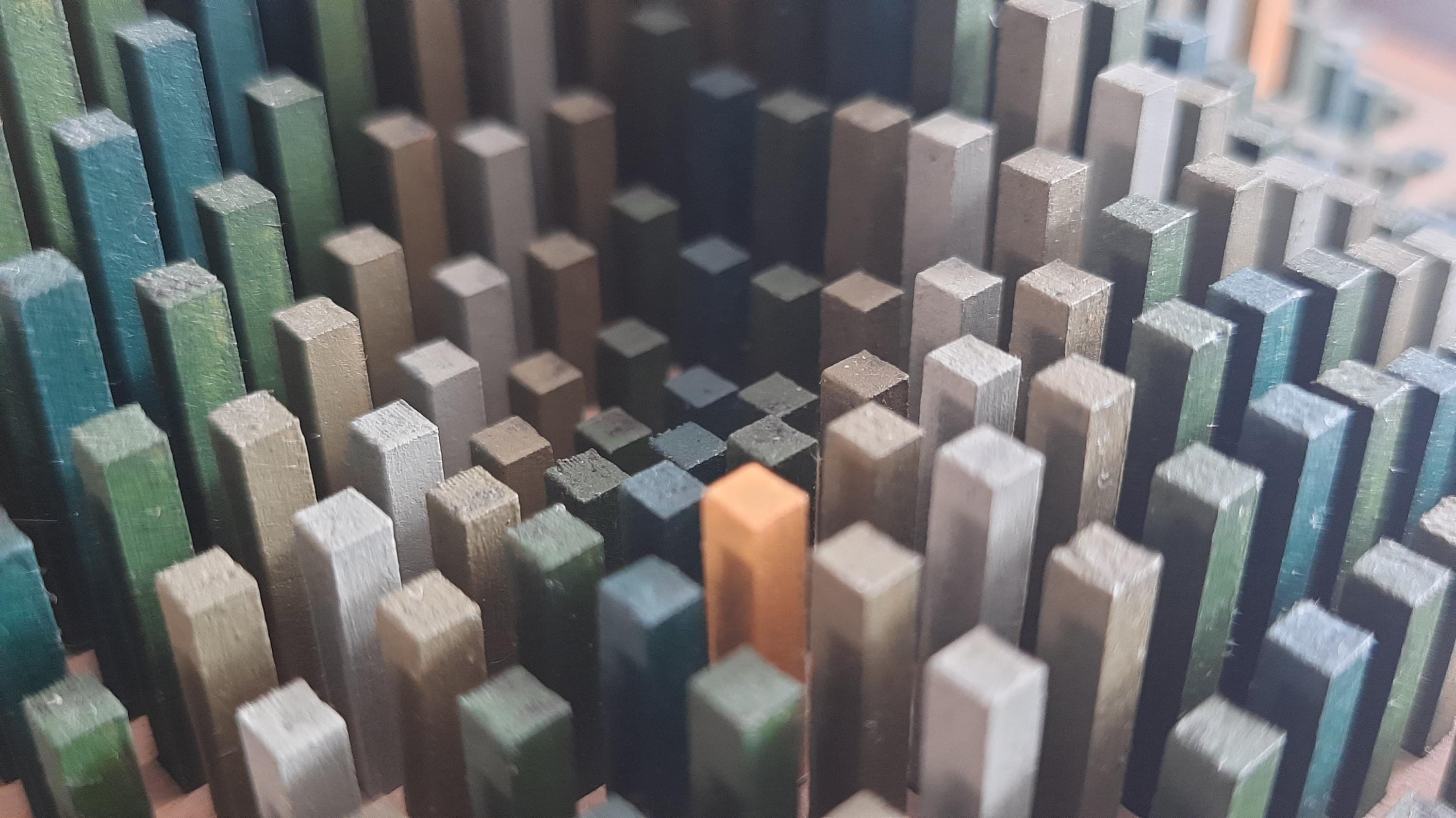 Pixel Art 3D Wooden Sculpture, Laser Cut Sculpture, Parametric Paper ...