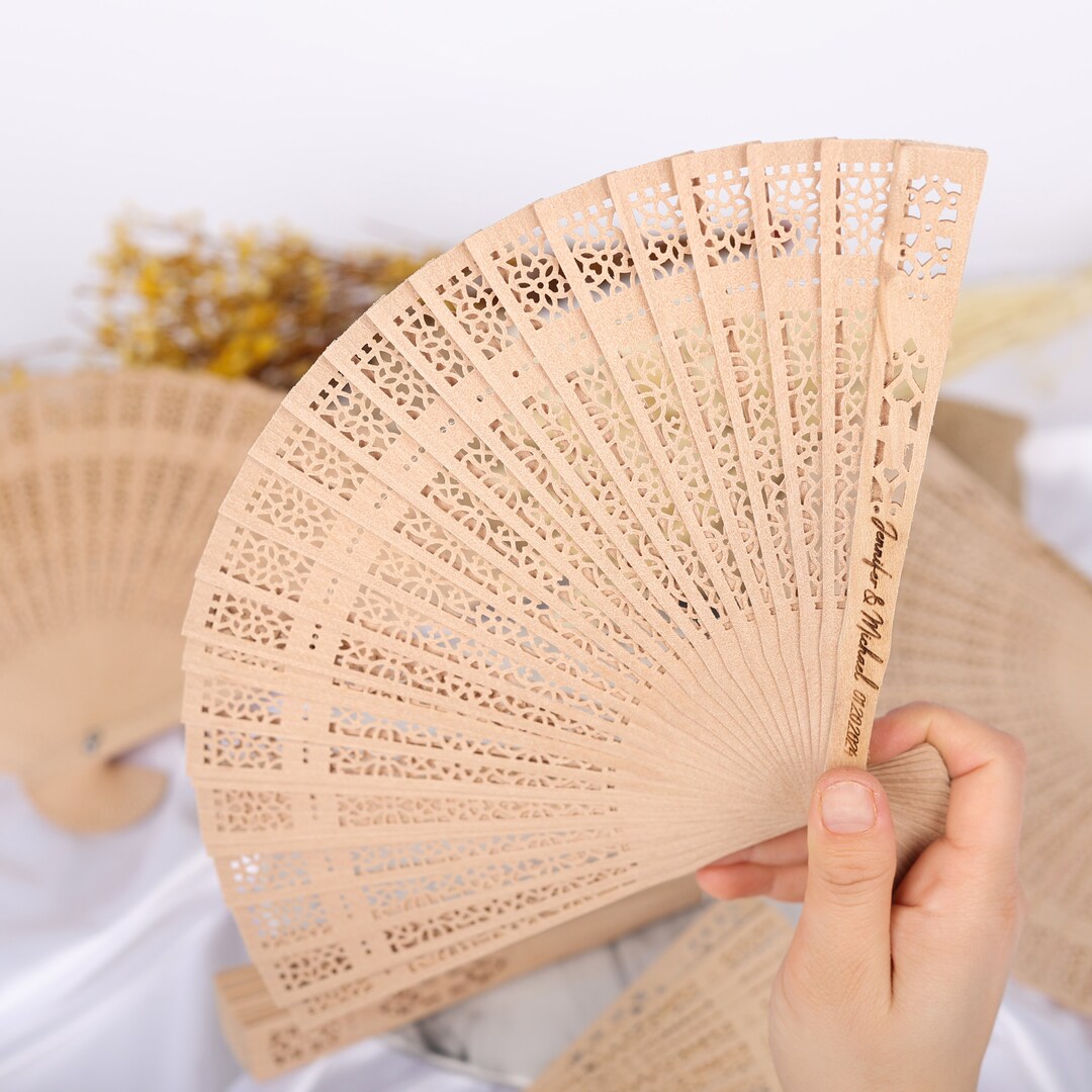 50 PCS Bulk Wedding Fans Summer, Wedding Favors, Personalized Favors ...