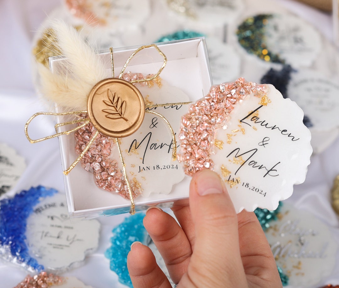Epoxy Magnet, Luxury Epoxy Magnet, Wedding Favors,personalized Wedding ...