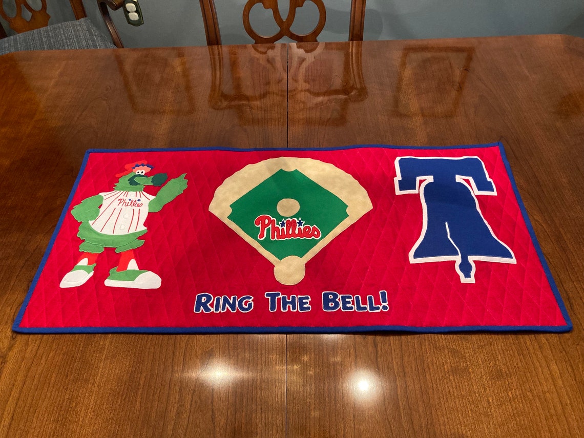 Phillies Quilted Table Runner With the Philly Phanatic and Liberty Bell ...