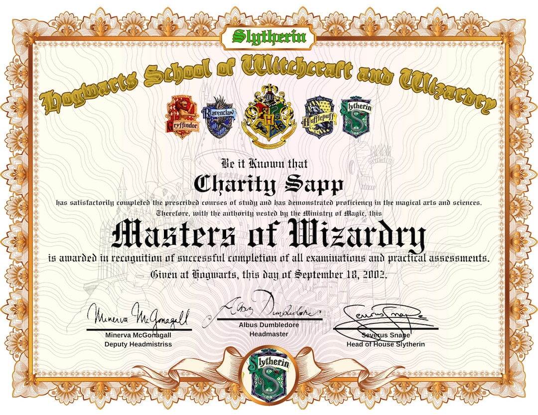 Hogwarts Graduation Diploma - Etsy