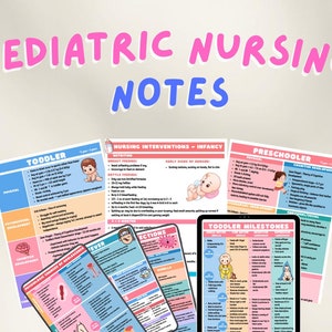 Pediatrics Notes Bundle Pediatric Nurse Nursing Study Sheet Nursing ...