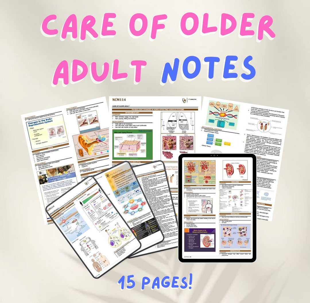 Care of Older Adult Notes | Geriatric Nursing NCLEX Study Guide for ...