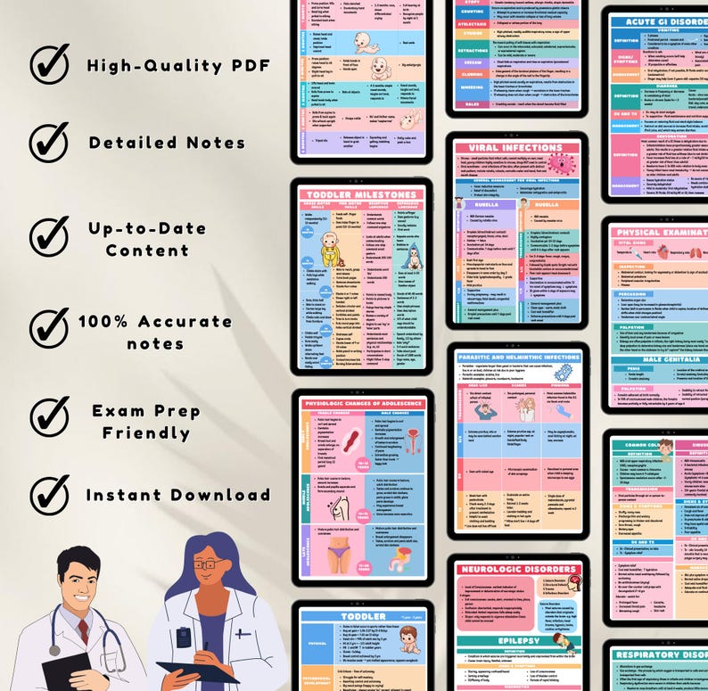 Pediatrics Notes Bundle Pediatric Nurse Nursing Study Sheet Nursing ...