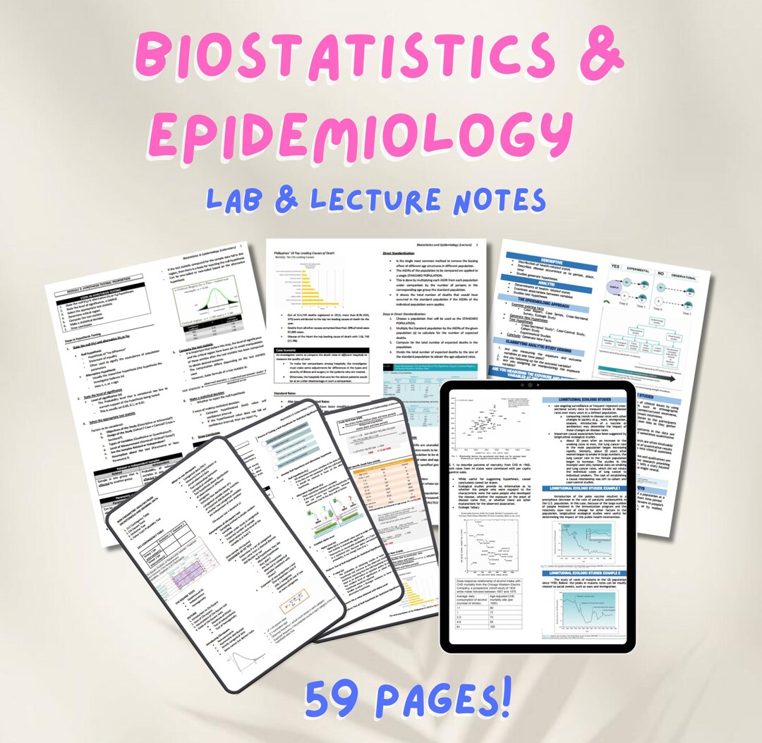 Biostatistics & Epidemiology—lab and Lecture Notes: Medical Technology ...