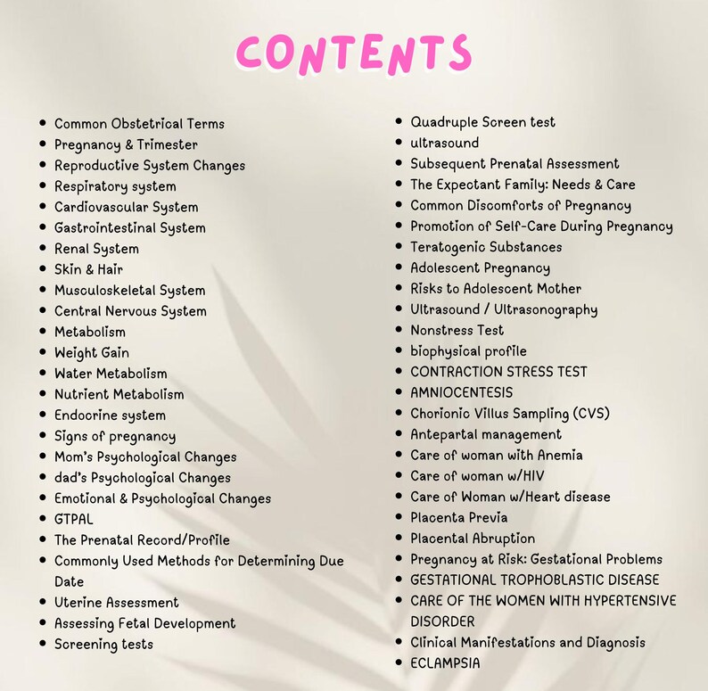 Maternal and Child Health Notes OB Maternity Notes Maternal Newborn ...