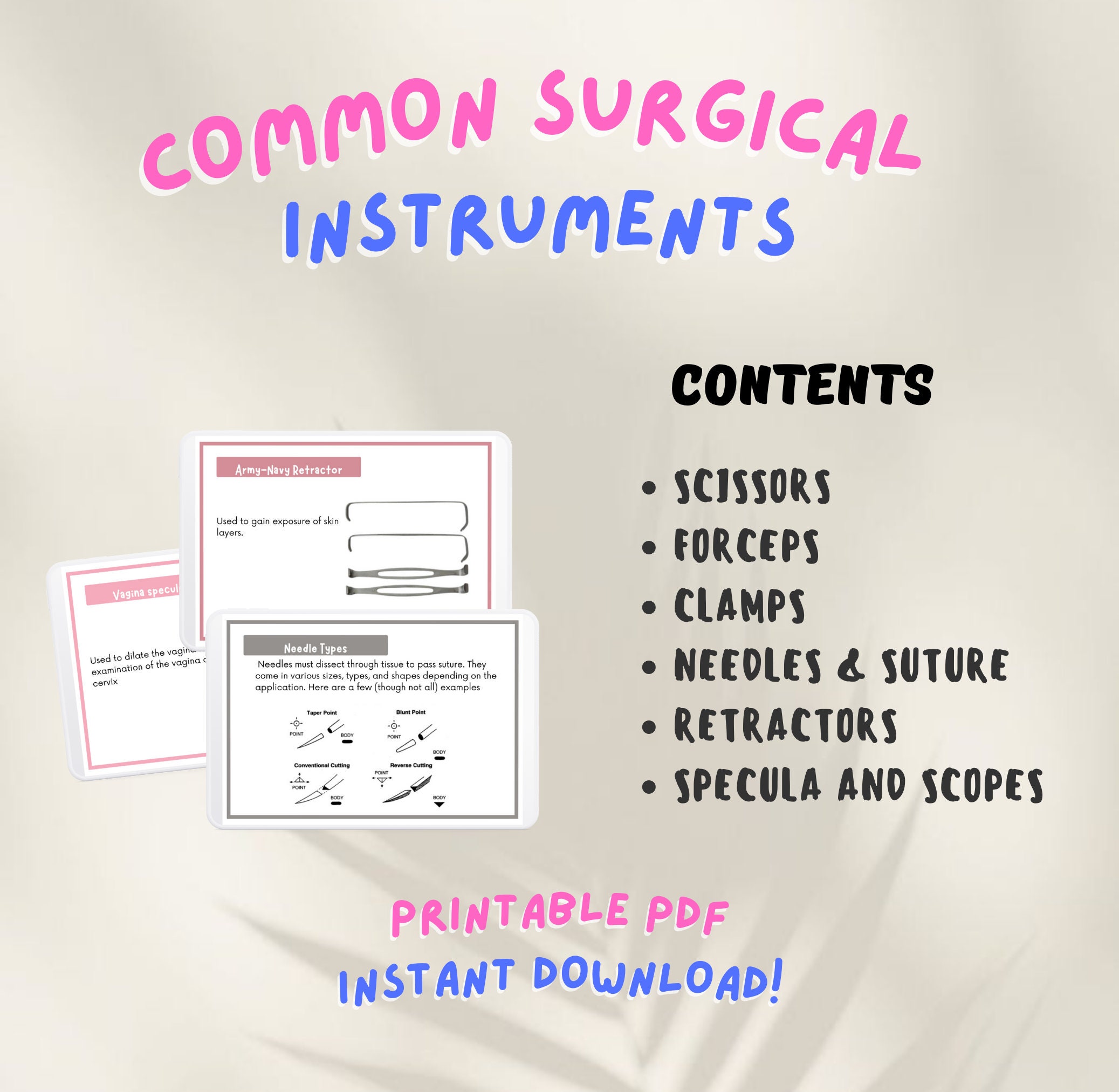 Common Surgical Instruments Flashcards | Nursing Study Guide for ...