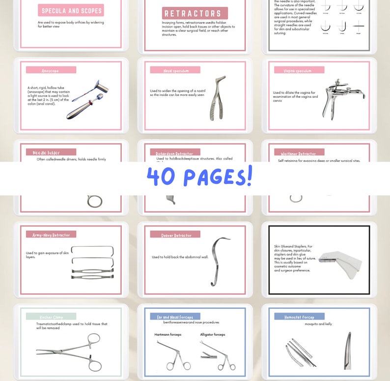 Common Surgical Instruments Printable Flashcards Medical Equipment ...