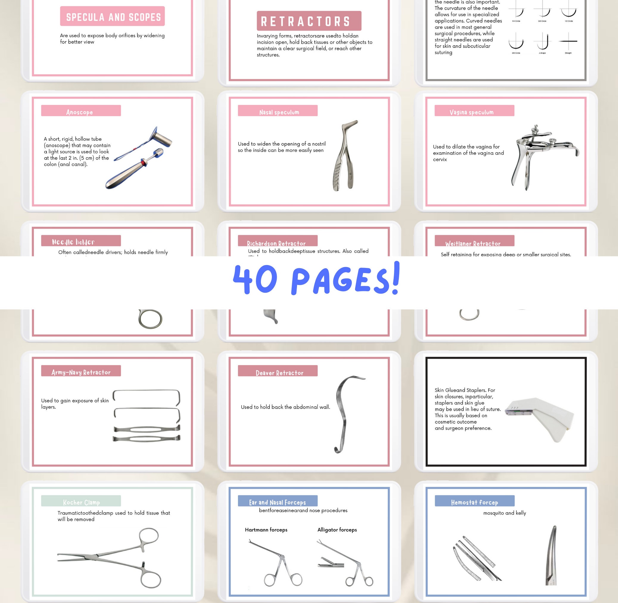 Common Surgical Instruments Printable Flashcards Medical Equipment ...