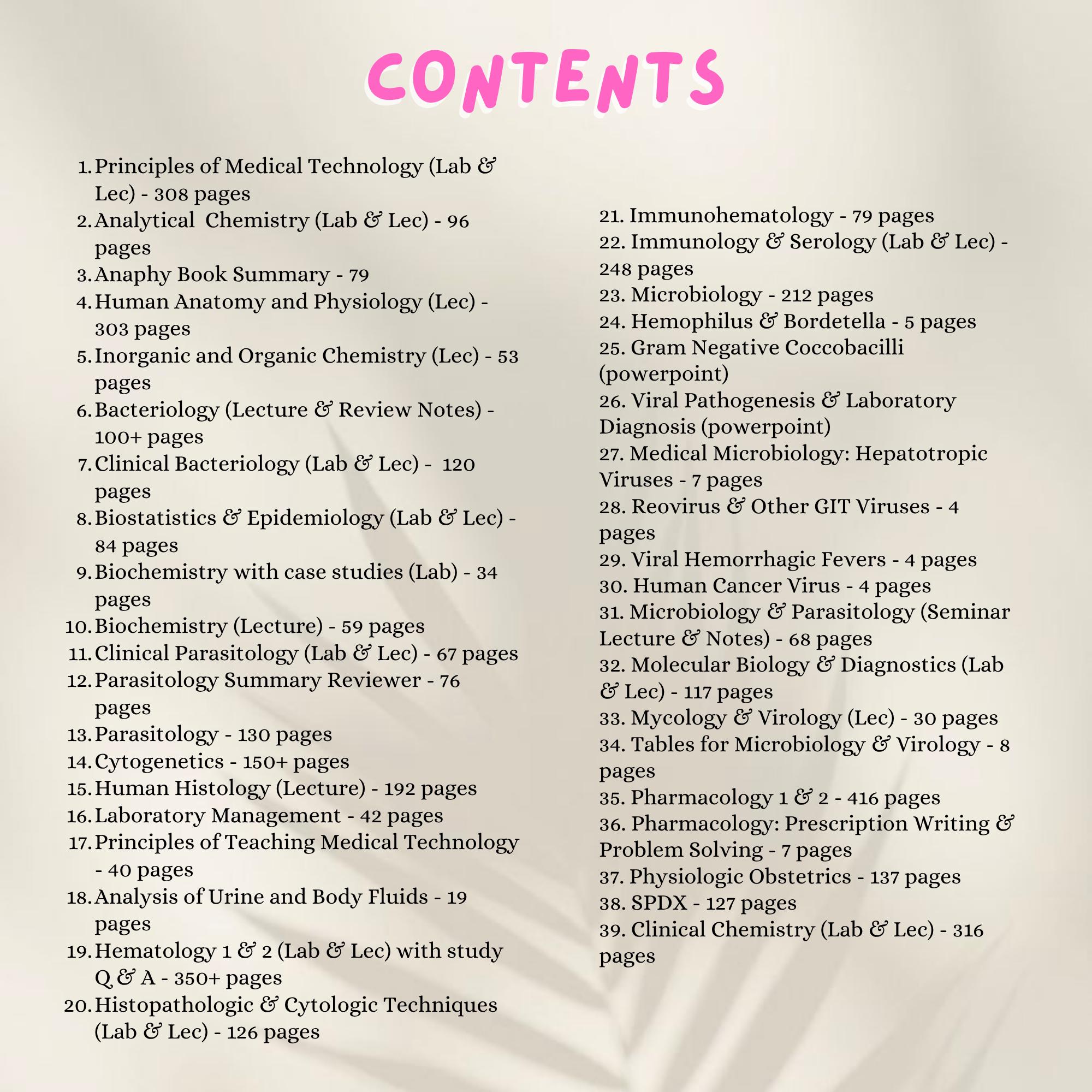 Medtech Study Guide Bundle | Medical Technology Notes for Medtech ...