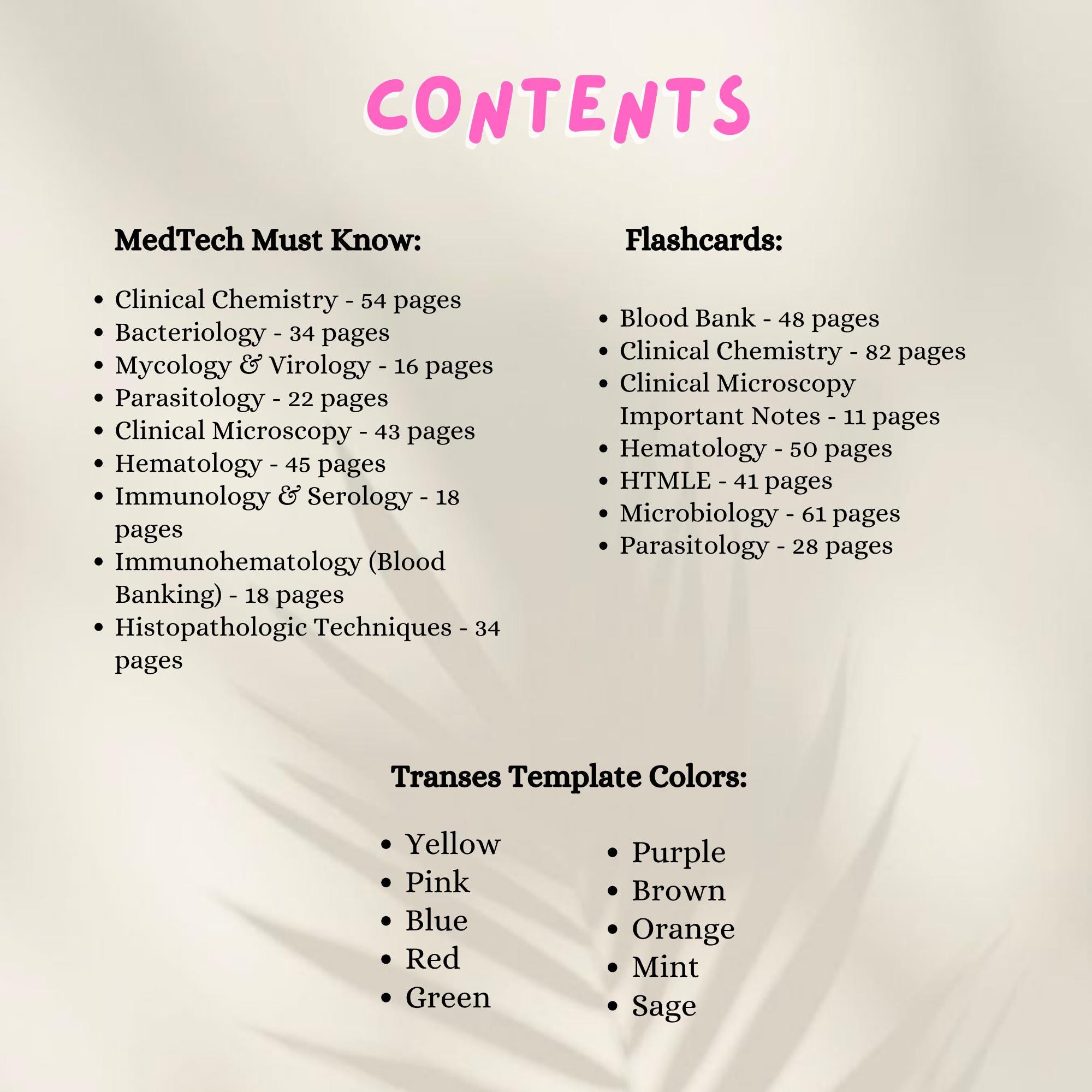 Medtech Study Guide Bundle | Medical Technology Notes for Medtech ...