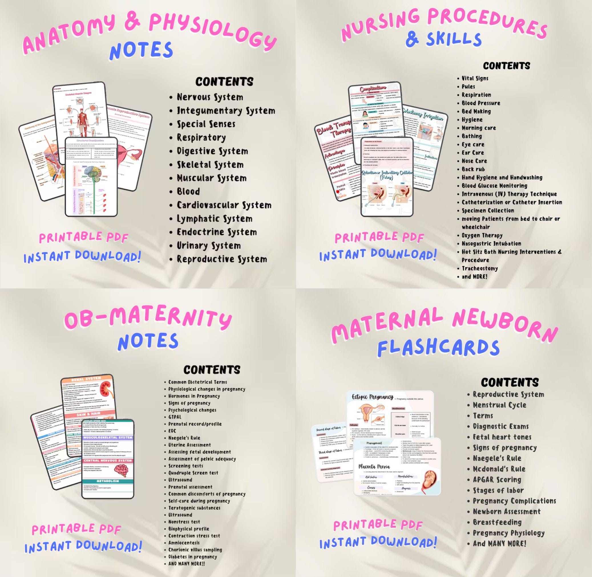 Complete Nursing School Notes Bundle Nursing Notes Bundle Nursing Study ...