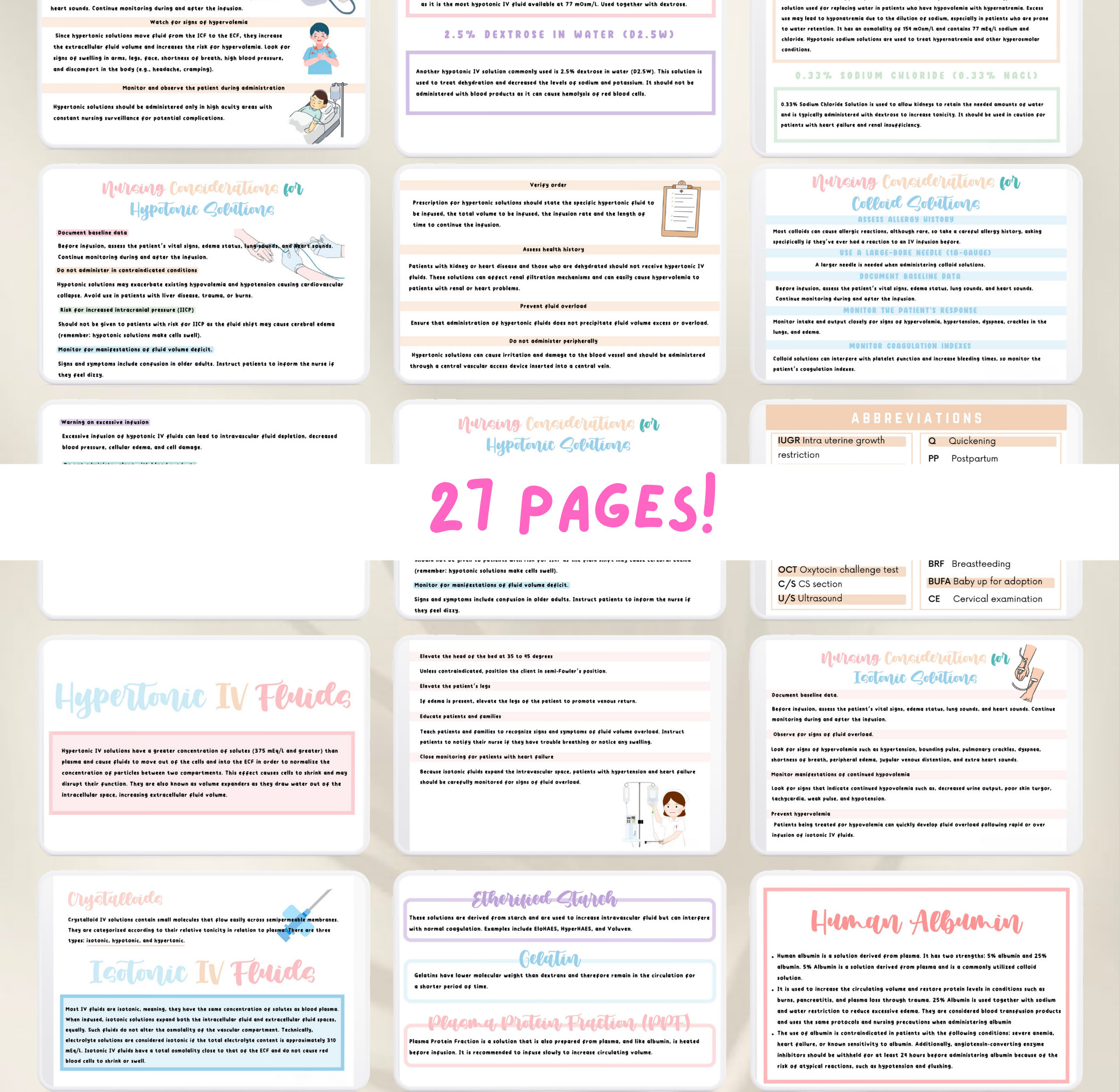 IV Fluids & Solutions Guide Pharmacology Cheat Sheet Pharmacy School ...