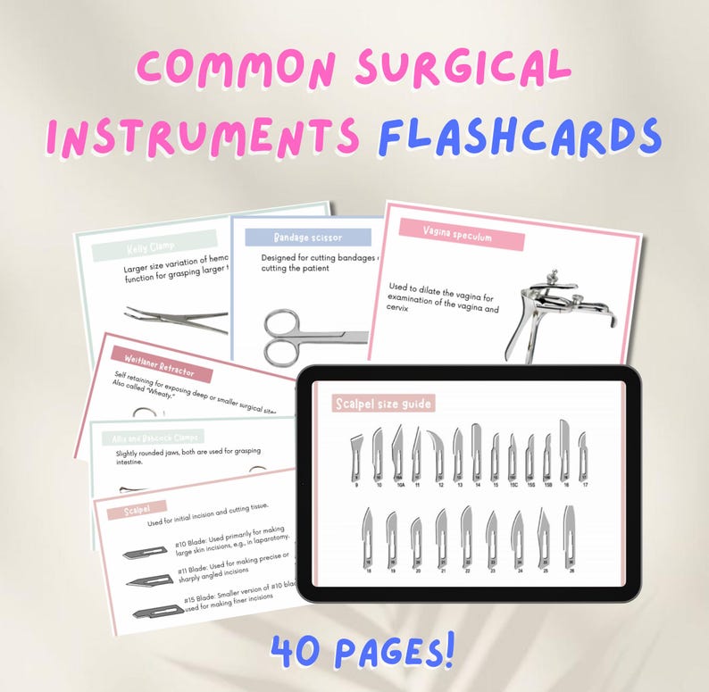 Common Surgical Instruments Flashcards: Medical Nursing Study Guide ...