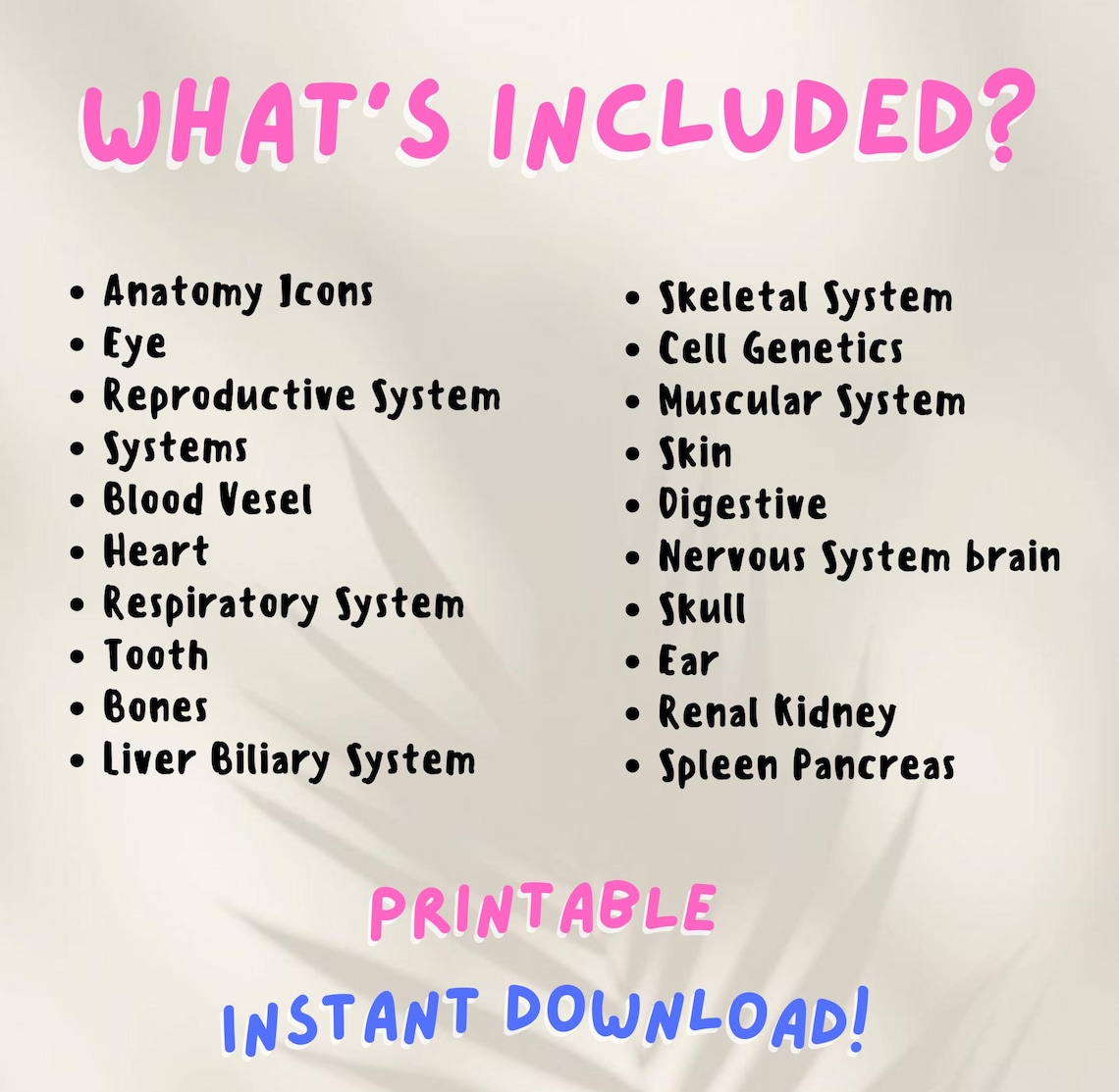 Anatomy & Biology Stickers | Human Body Illustrations | Printable ...