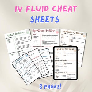 IV Fluids Cheat Sheets IV Solutions Hypotonic Hypertonic and Colloid ...