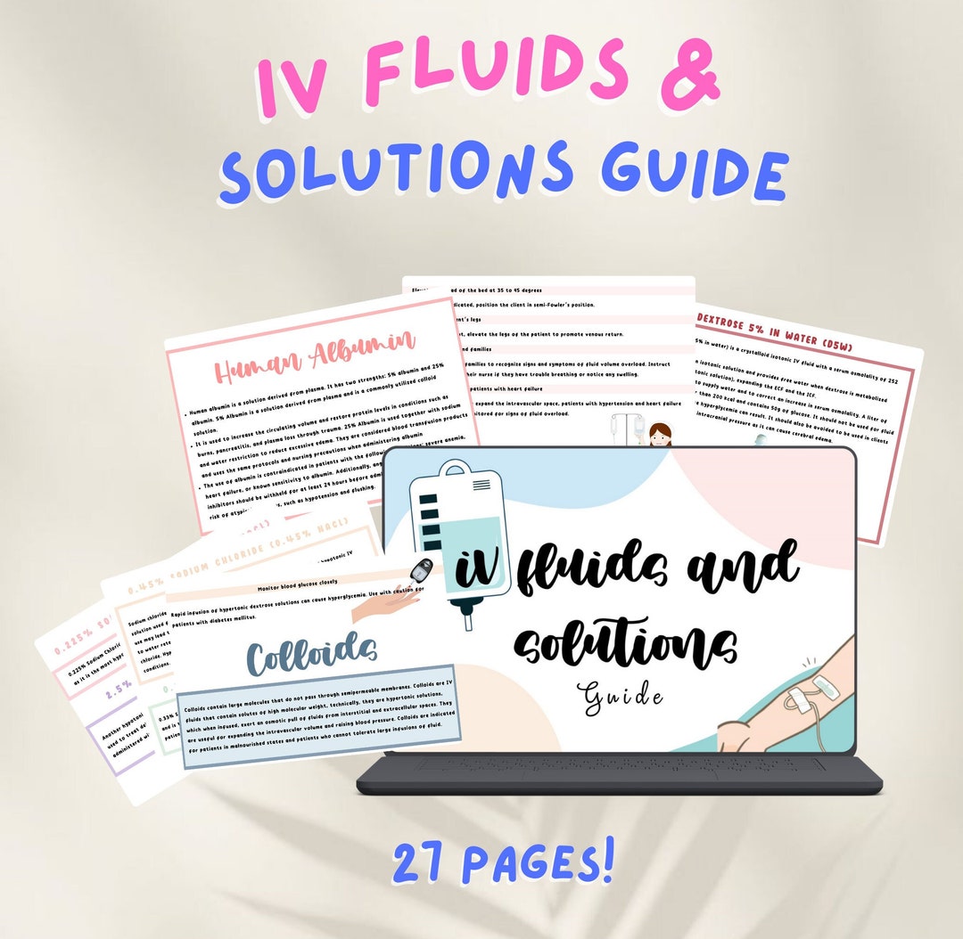 IV Fluids & Solutions Guide Pharmacology Cheat Sheet Pharmacy School ...