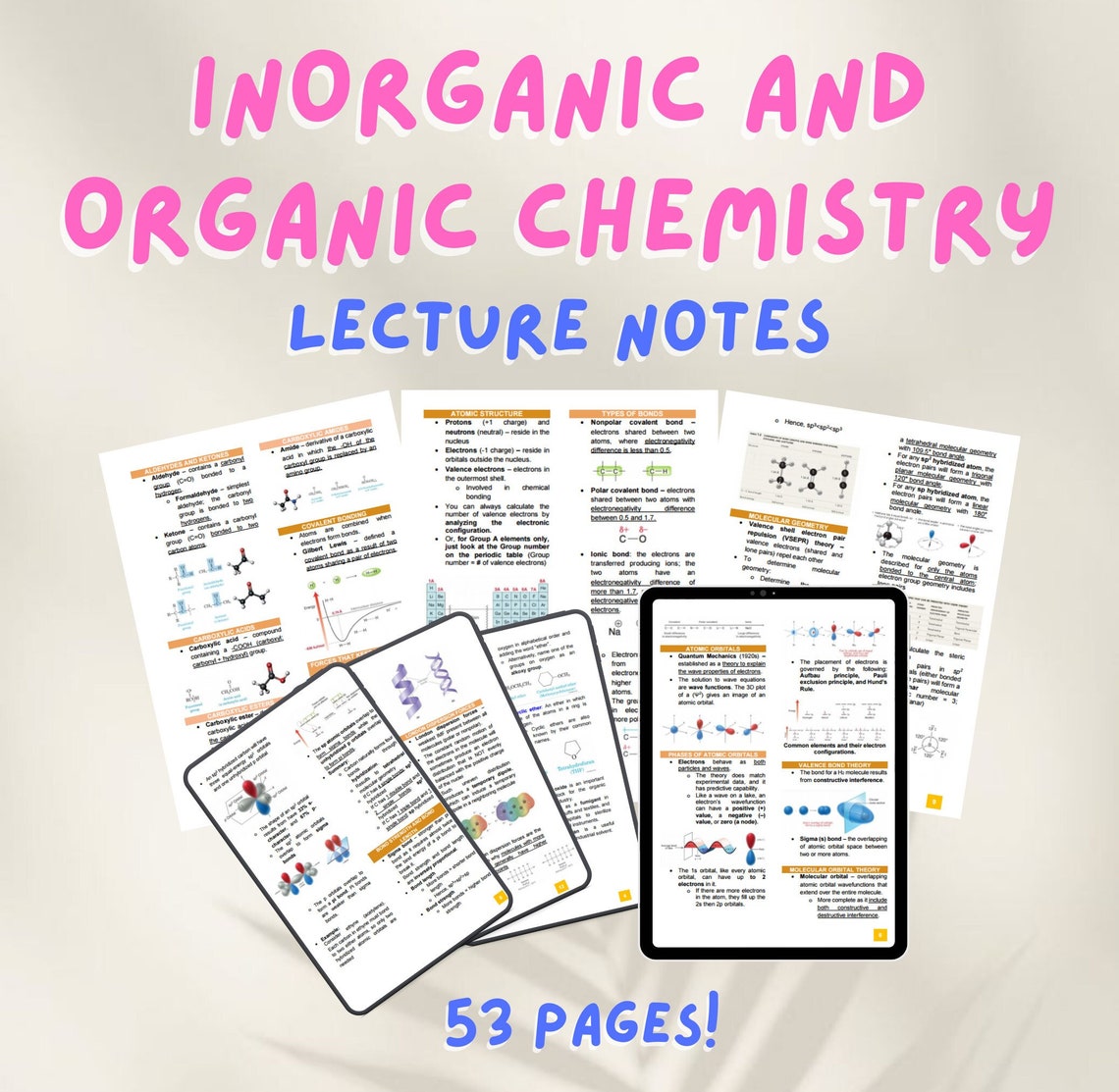 Chemistry Lecture Notes | Inorganic & Organic Study Guide for Medtech ...