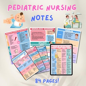 Pediatrics Notes Bundle Pediatric Nurse Nursing Study Sheet Nursing ...