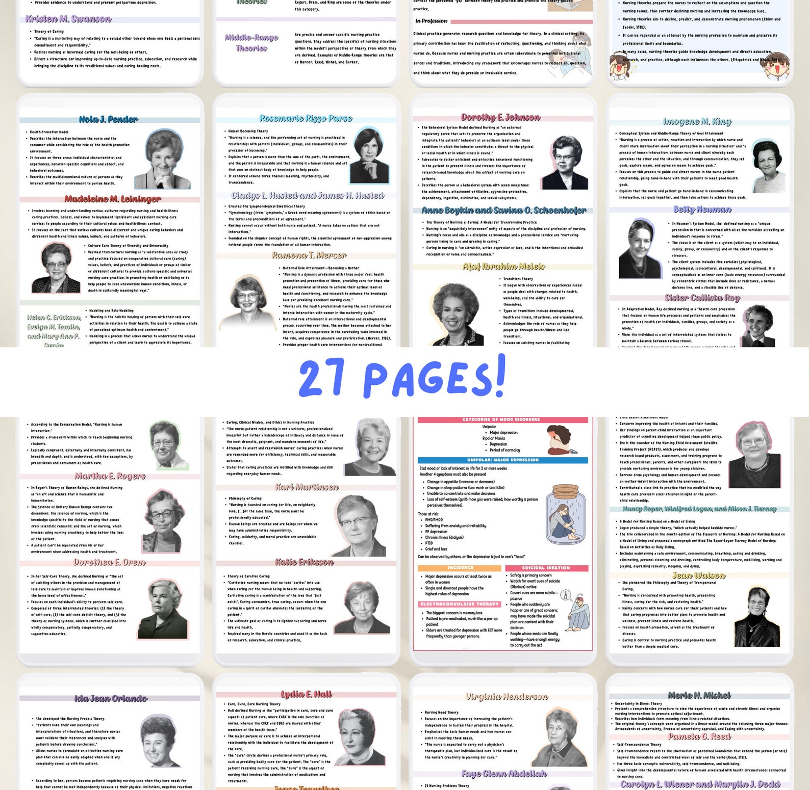 Nursing Theories and Theorists Notes Nursing Nursing Notes Printable ...