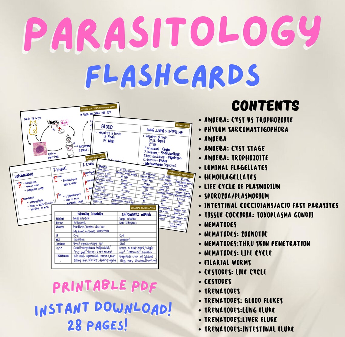 Parasitology Lecture Notes & Flashcards | Medtech Study Guide ...